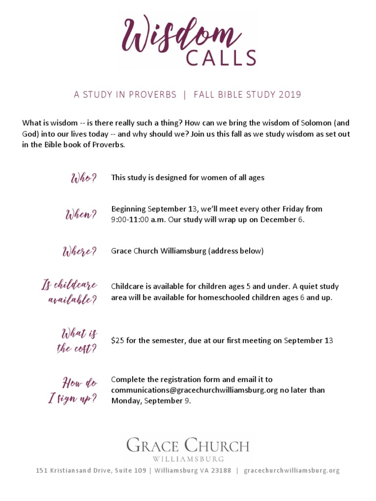 Wisdom Calls Info & Reg | PDF | Wisdom | Religious Behaviour And Experience