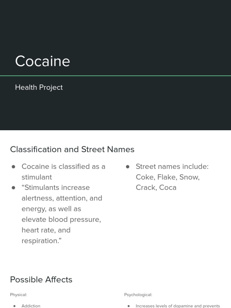 Cocaine Health Powerpoint | PDF
