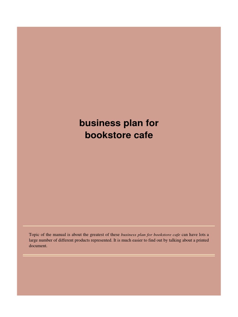 Book Cafe Business Plan PDF | PDF | Coffeehouse | Books