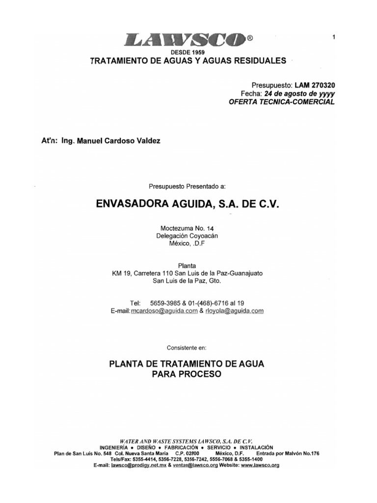 Información Técnica Lawsco PDF | PDF