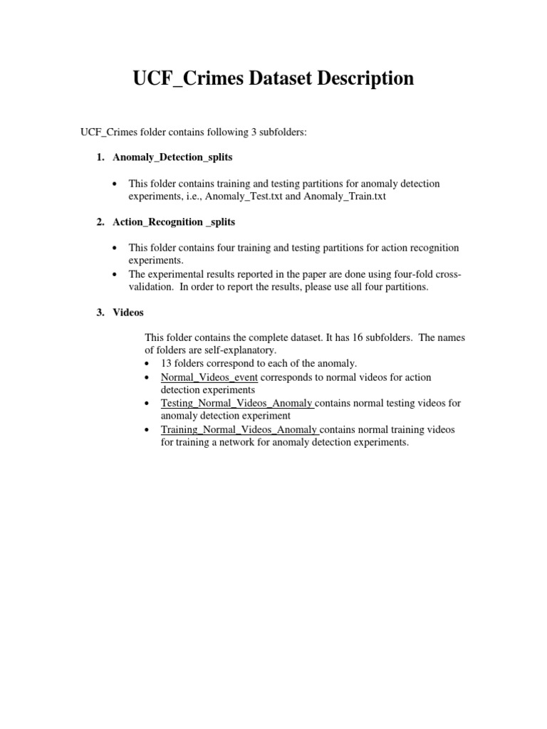 UCF Crimes Dataset Overview | PDF