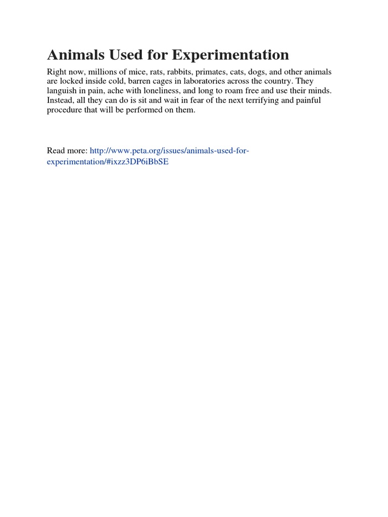 Animals in Experimental Research | PDF