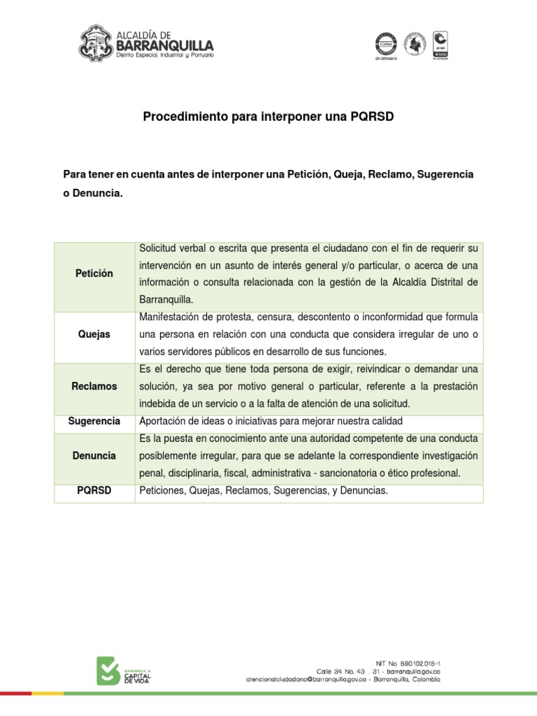 Procedimiento para Interponer PQRSD | PDF | Informática y tecnología de la información | Business