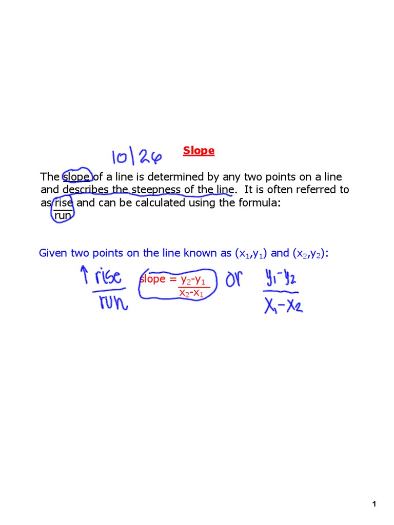 Calculating Slope: The Steepness of a Line | PDF | Slope | Algebra