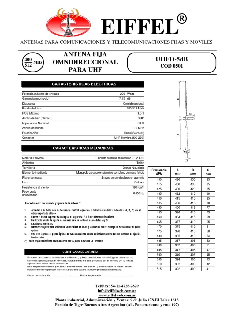 0501 Ringo UHF 5DB Ilovepdf Compressed | PDF | Antena (Radio) | Aluminio