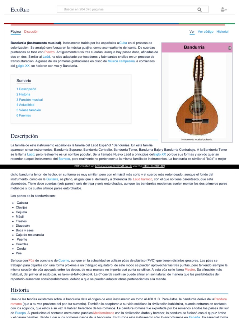 Bandurria | PDF | Instrumentos musicales | Instrumentos de cuerda
