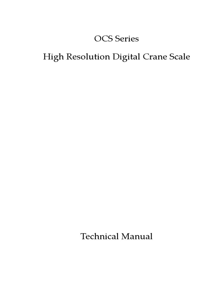 OCS Technical Manual PDF | PDF | Calibration | Weight