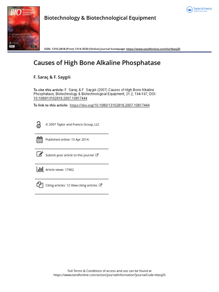 Causes of High Bone Alkaline Phosphatase: Biotechnology ...