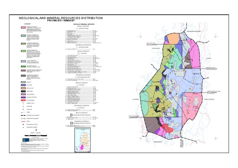 Benguet Geological Mineral Resources Distribution a3 | Petrology | Geology