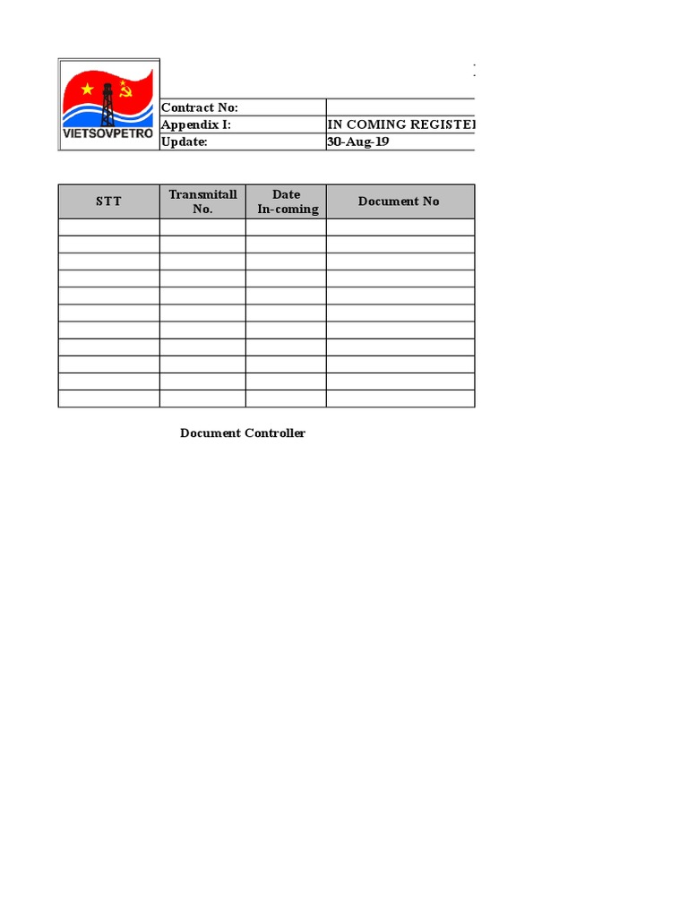 Appendix 1 Incoming Register | PDF