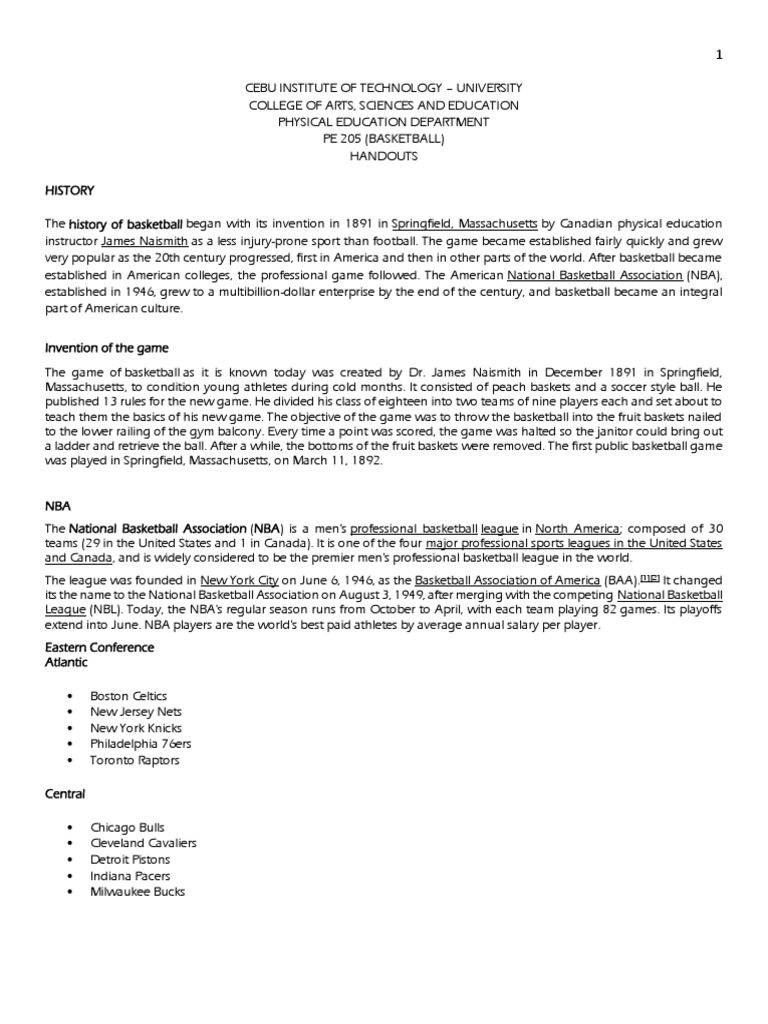 Basketball | PDF | Basketball Positions | Team Sports