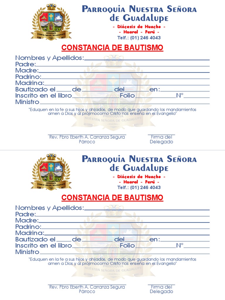 Plantilla De Registro De Bautismo Para Imprimir Kit Imprimible