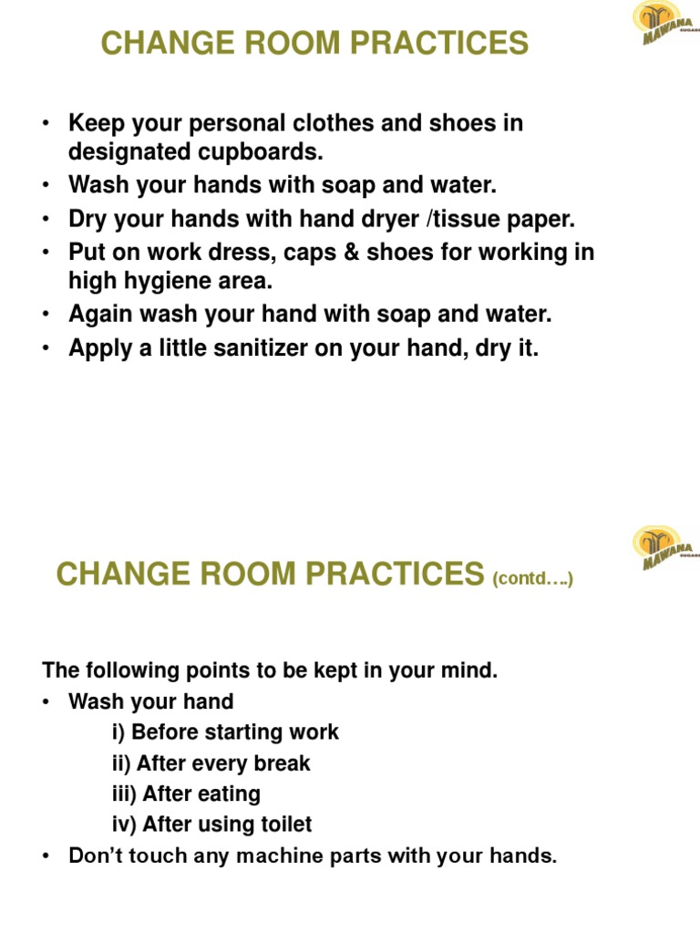 Change Room Hygiene Practices Guide | PDF | Home & Garden