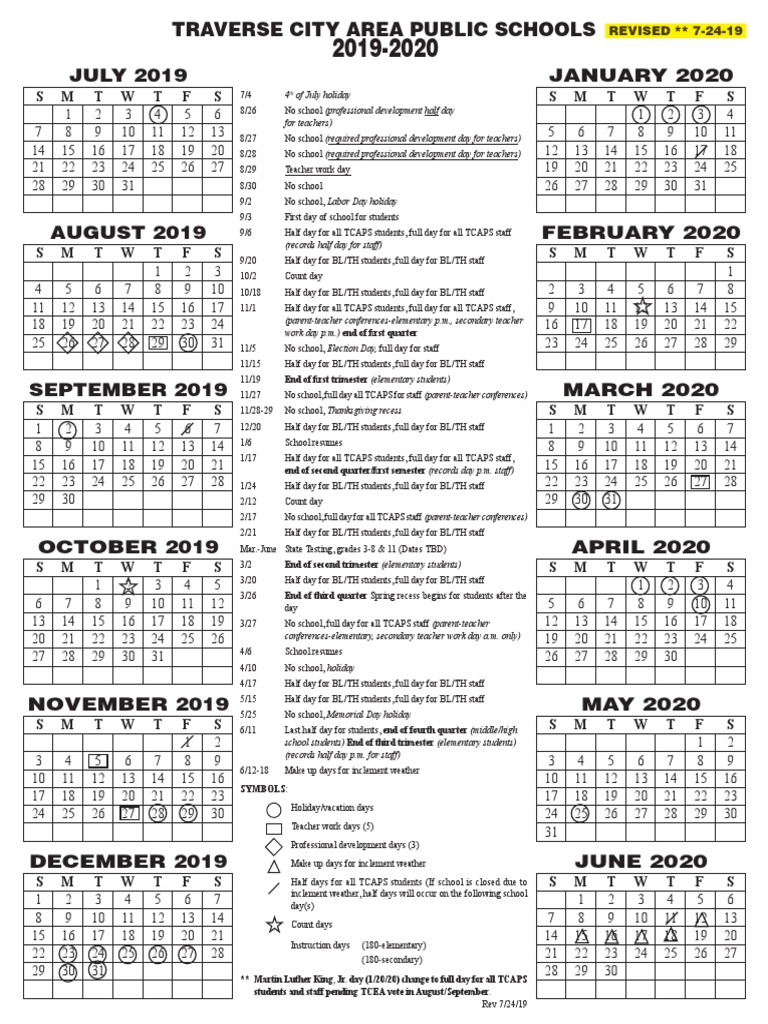 2019-20 Calendar Final | PDF | Academic Term | Educational Institutions