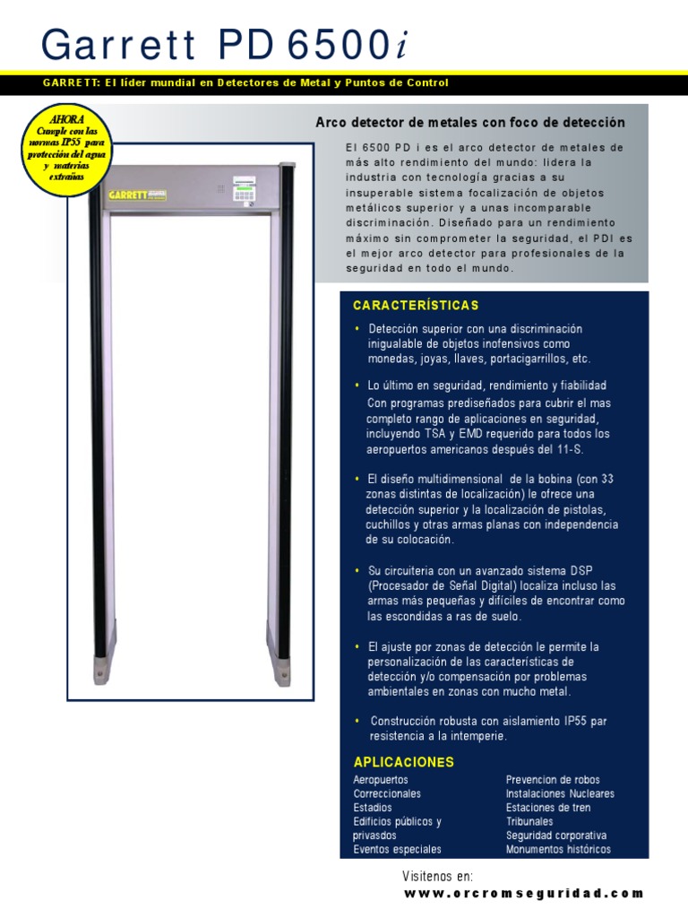 Arco Detector Garrett PD6500i PDF | PDF | Diodo emisor de luz | Aeropuerto