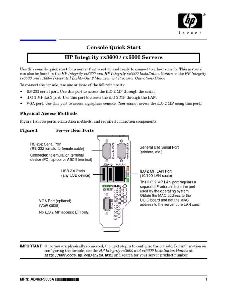 HP Integrity Rx3600 Rx6600 Servers | PDF | Command Line Interface | Booting