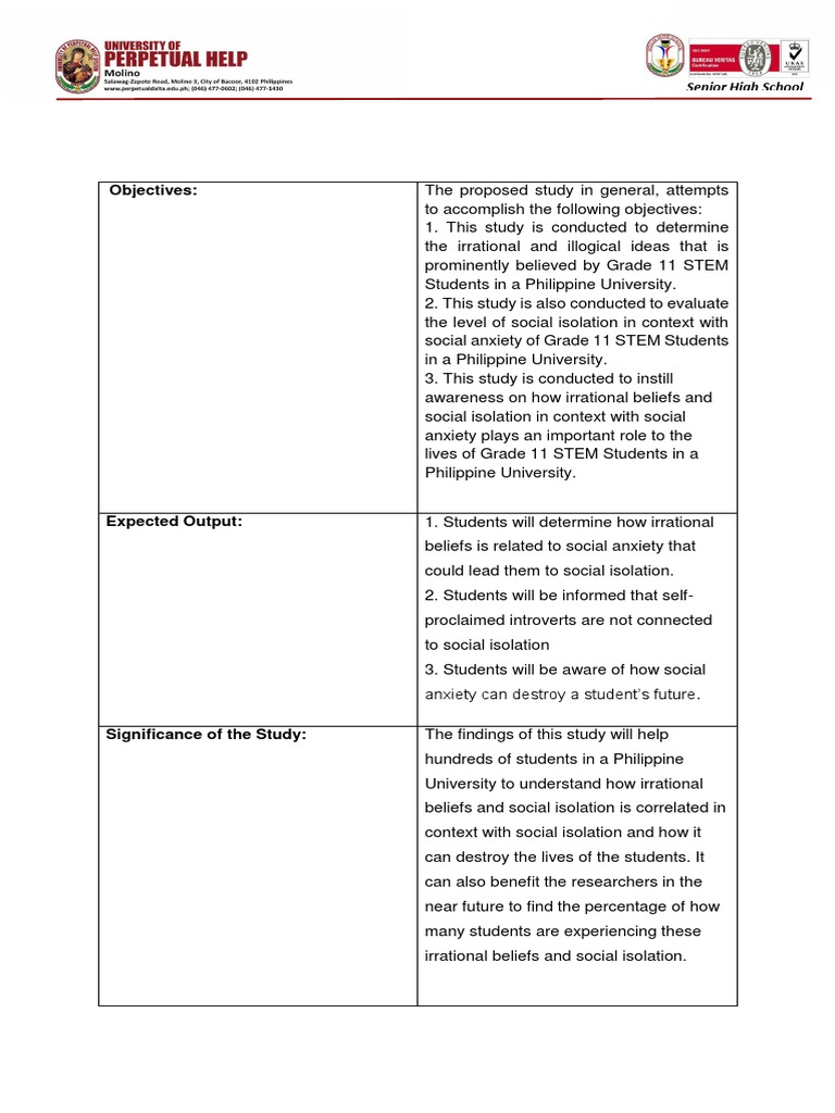 Research Paper Objectives | PDF