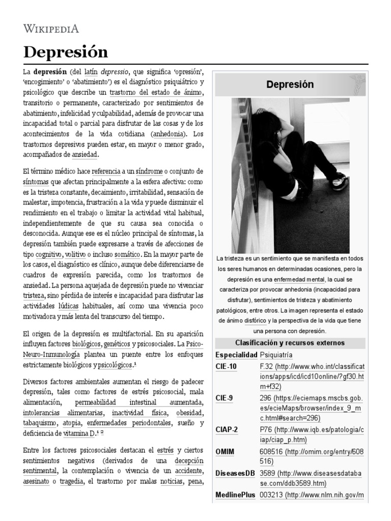 Depresión | PDF | Depresión (estado de ánimo) | Trastorno depresivo mayor