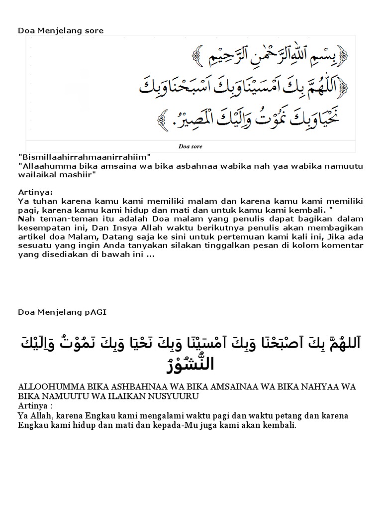 Doa Sore | PDF
