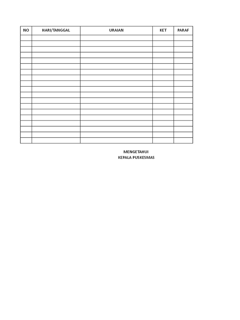 Format Buku Kegiatan Harian | PDF