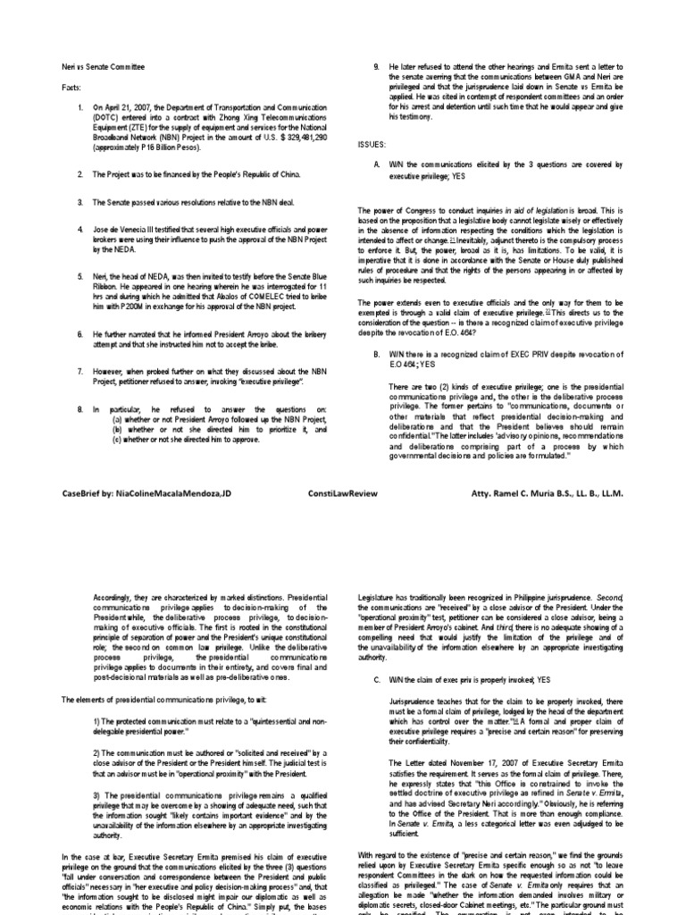Casebrief By: Niacolinemacalamendoza, JD Constilawreview Atty. Ramel C ...