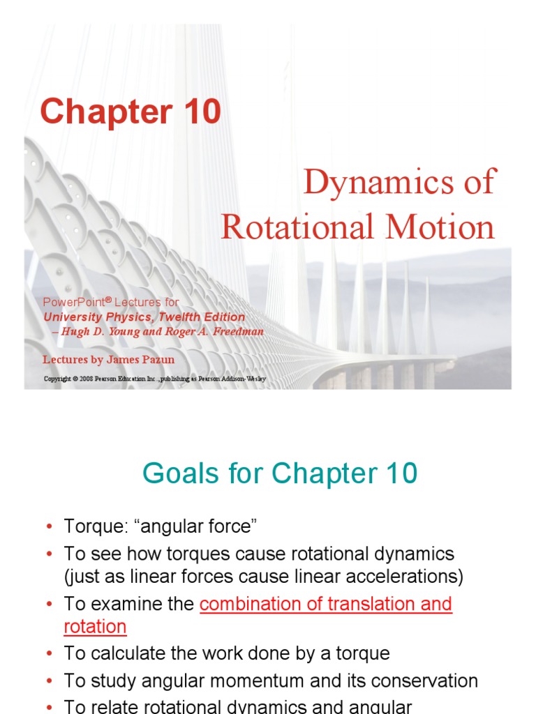CH 10 | PDF | Rotation Around A Fixed Axis | Torque