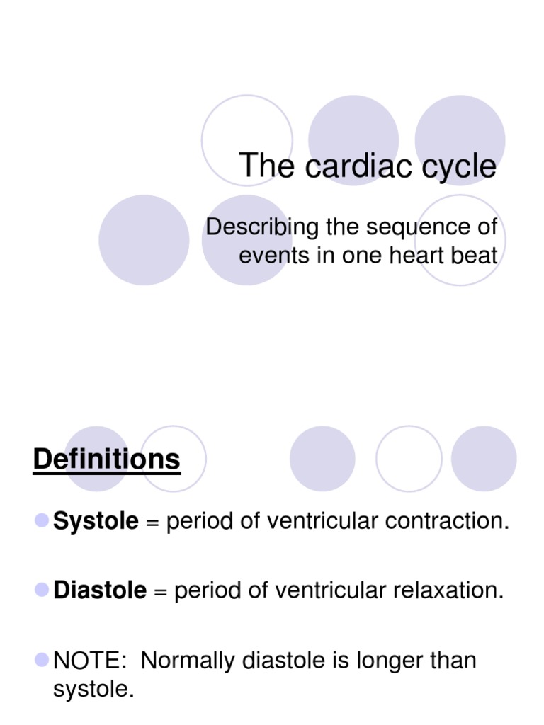 The Cardiac Cycle: Describing The Sequence of Events in One Heart Beat ...