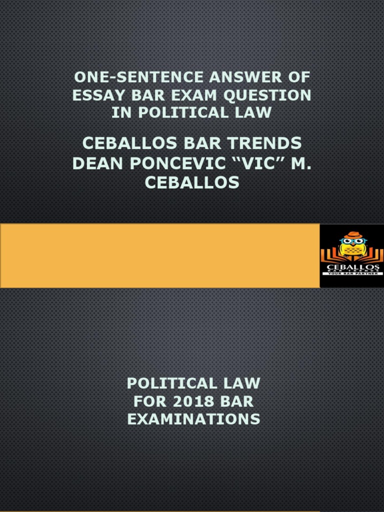 Ceballos Bar Trends Dean Poncevic "Vic" M. Ceballos: One-Sentence ...