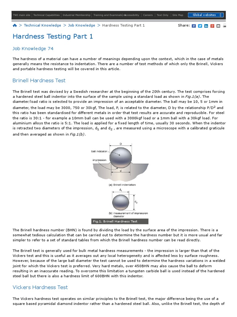 Hardness Testing | PDF | Hardness | Chemical Product Engineering
