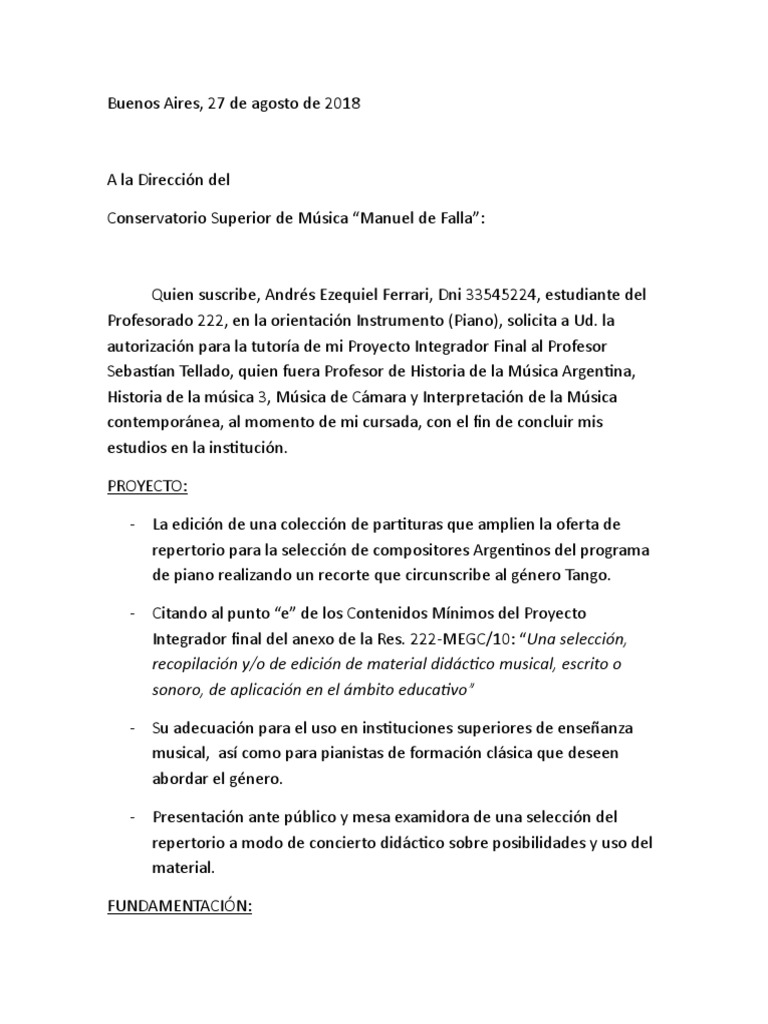 Solicitud Pif | PDF | Piano | Maestros