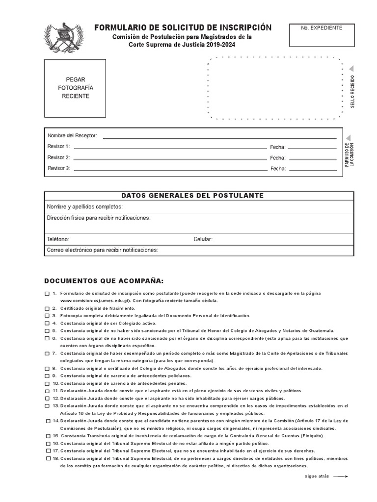 Formulario de Solicitud | PDF | Gobierno | Poder judicial (sistema de justicia)