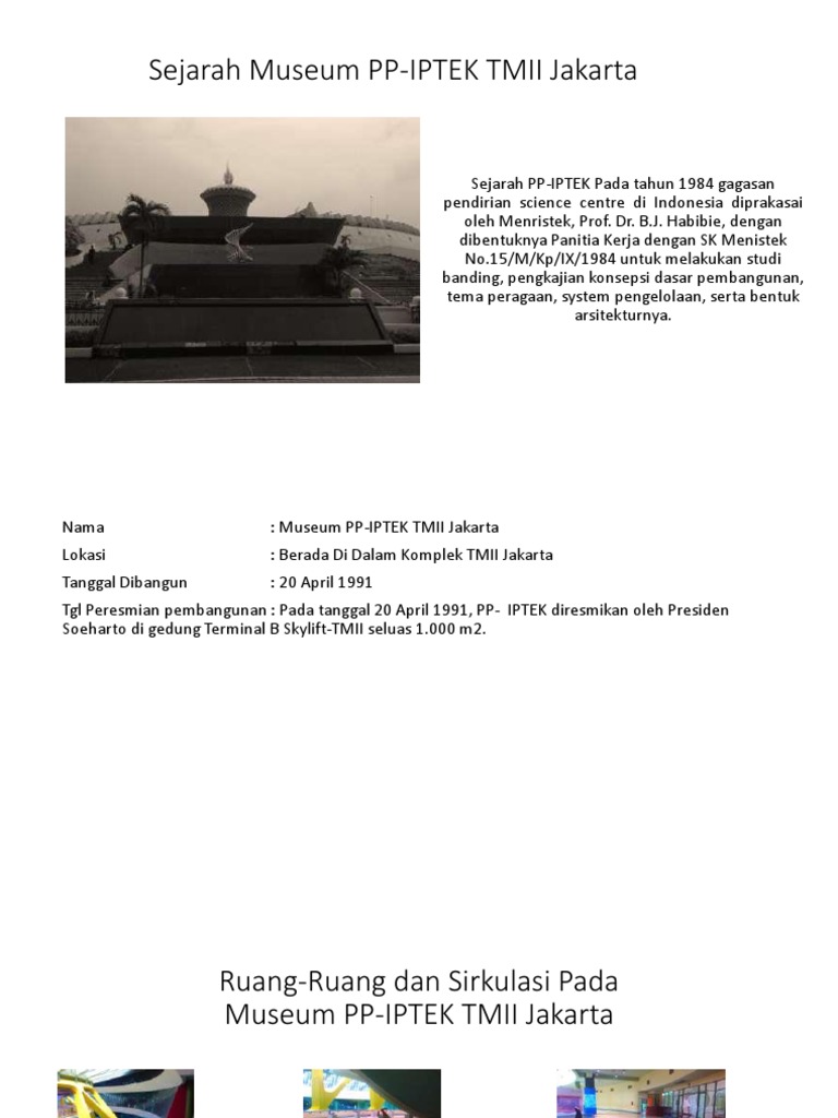 2003 Sejarah Museum PP-IPTEK TMII Jakarta | PDF
