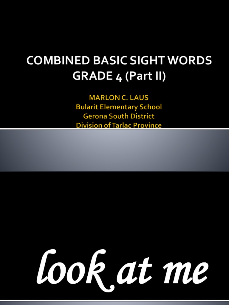 Combined Basic Sight Words Grade 4 (Part II) | PDF