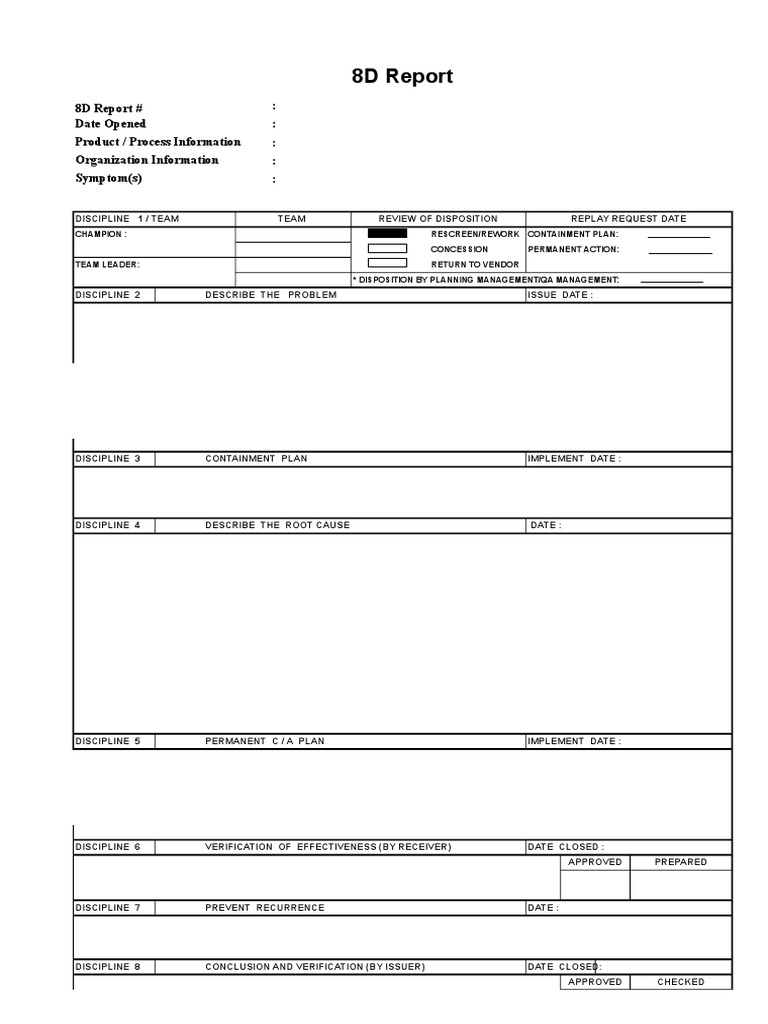 8D Form | PDF | Computing | Business