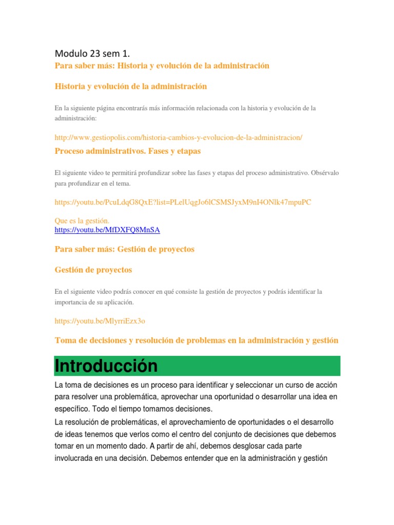 Historia y Proceso de Administración | PDF
