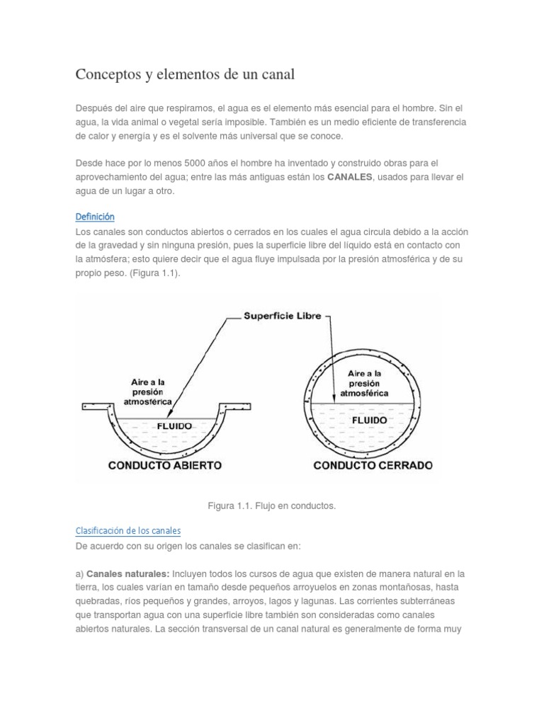 Conceptos y Elementos de Un Canal | Descargar gratis PDF | Canal | Río