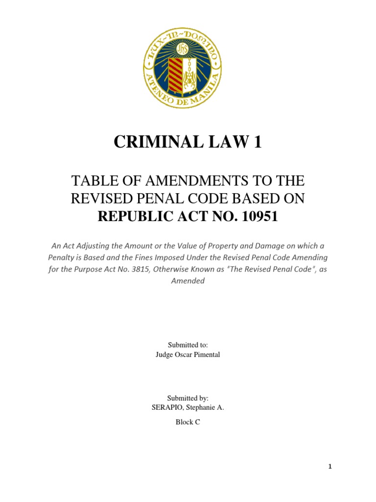 Crim Law Table of Penalties | PDF | Treason | Fine (Penalty)