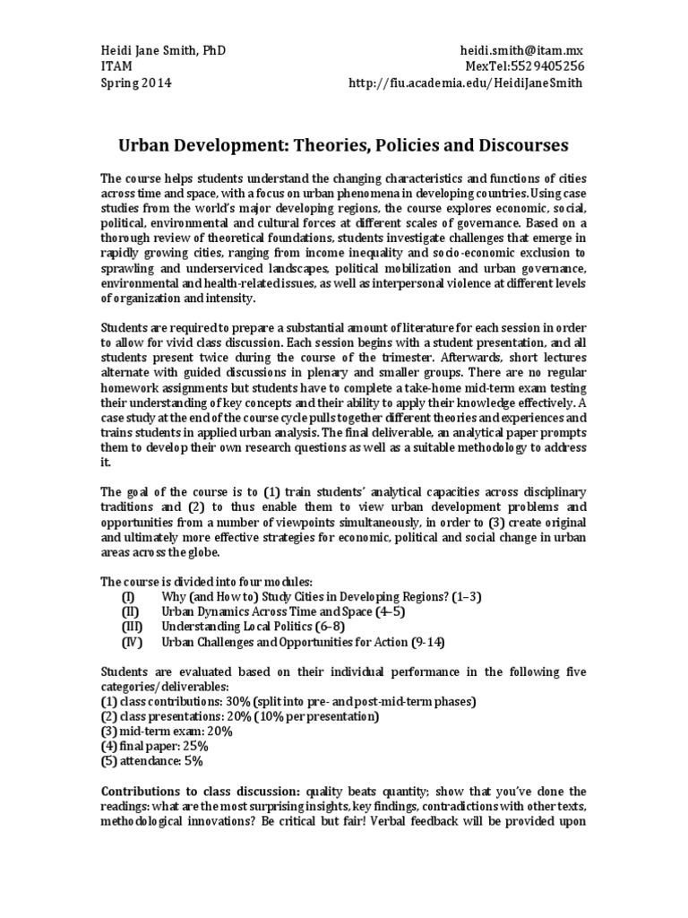 Urban Development Theories Policies and PDF | PDF | Test (Assessment ...