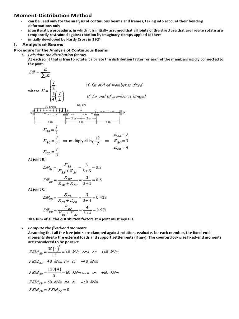 Moment Distribution Method | PDF | Materials Science | Mathematical ...