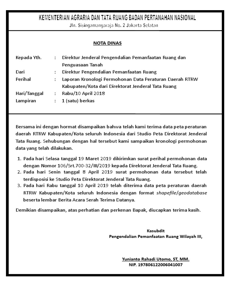 Contoh Nota Dinas | PDF