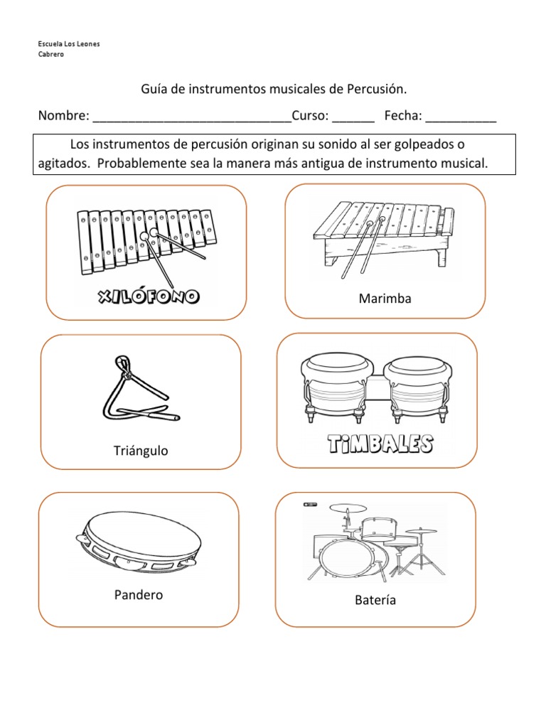 Guía de Instrumentos Musicales de Percusión | PDF