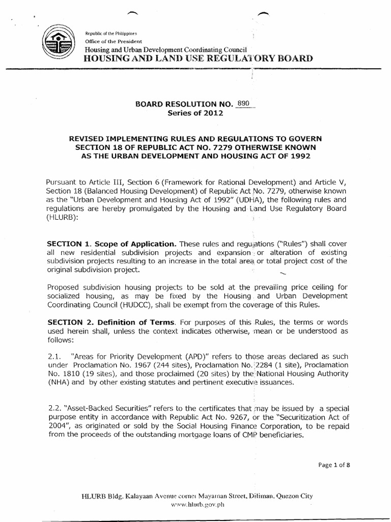 Board-Resolutions BR 890 | PDF | Public Housing | Government