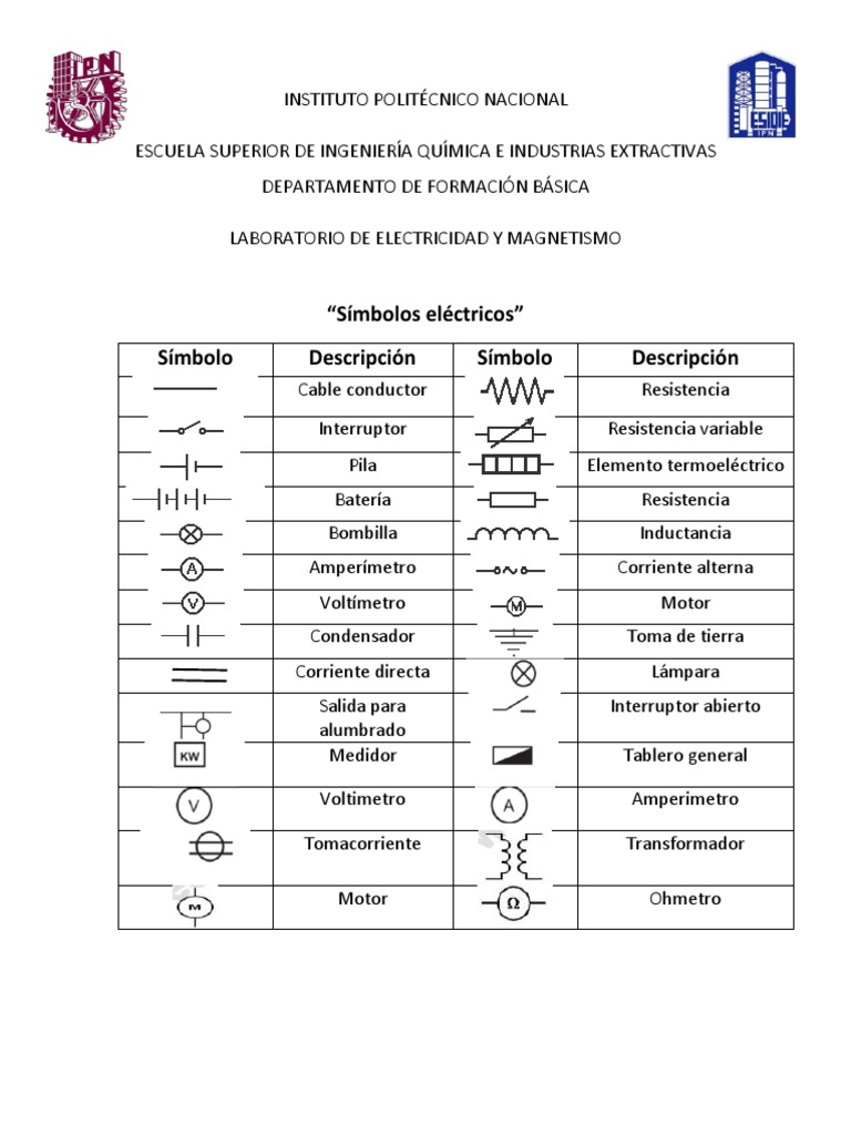 Símbolos Eléctricos Básicos y Descripciones | PDF