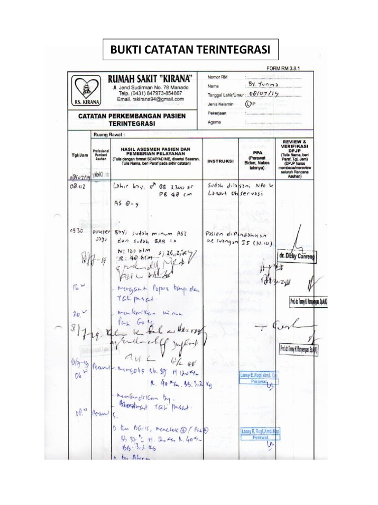 Mke. 1 Ep. 4 Form Asesmen Catatan Terintegrasi-Cppt (RM) | PDF