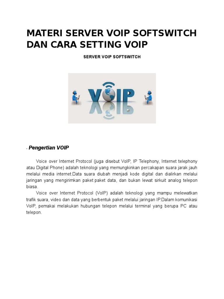 Materi Server Voip Softswitch Dan Cara Setting Voip | PDF