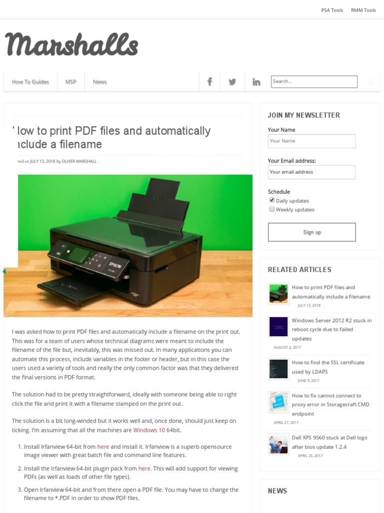 How To Print PDF Files and Automatically Include A | PDF | Windows ...