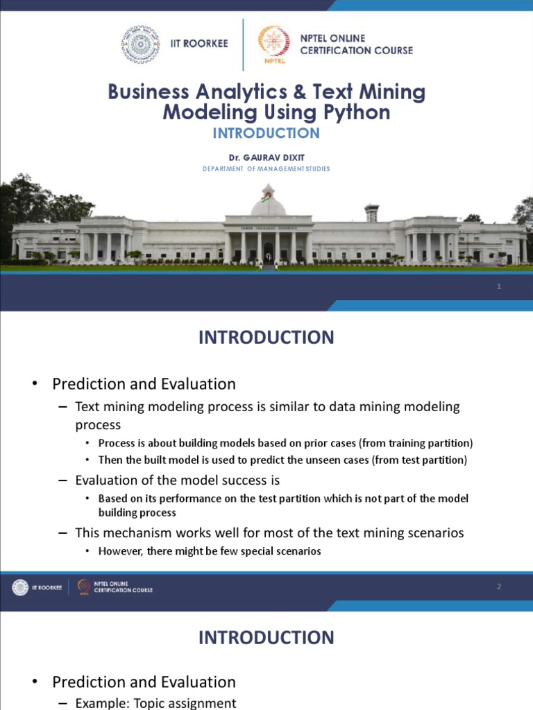 Business Analytics & Text Mining Modeling Using Python: Dr. Gaurav Dixit | PDF | Python ...