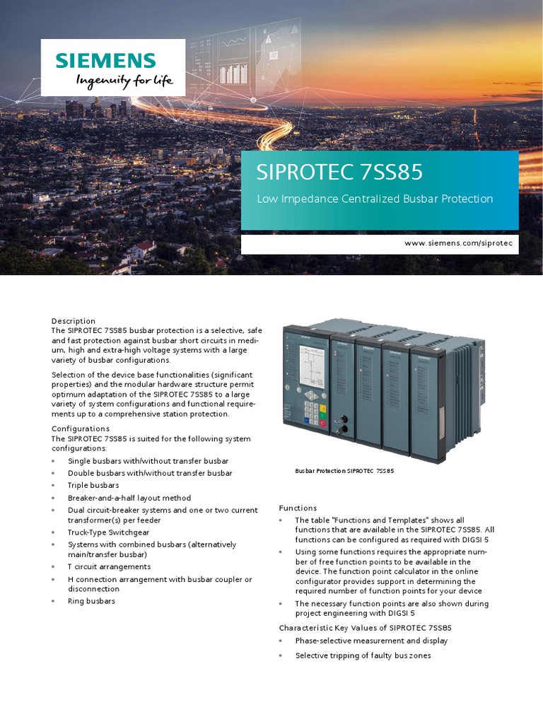 Siprotec 7ss85 Profile | PDF | Transformer | Electrical Components