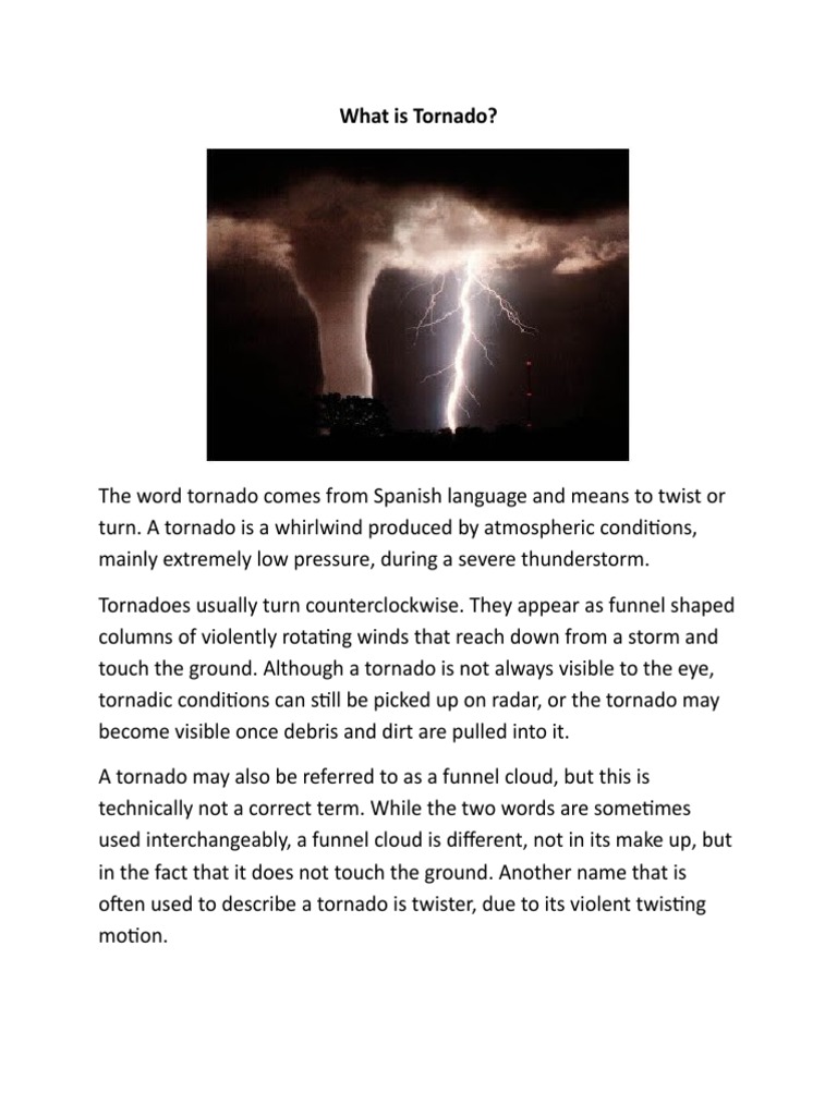 Understanding Tornadoes: Definition & Origin | PDF | Foreign Language ...