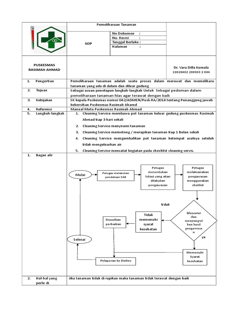 SOP Pemeliharaan Tanaman Hias | PDF